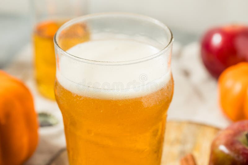 Cold Autumn Hard Pumpkin Apple Cider Stock Image - Image of pumpkin ...