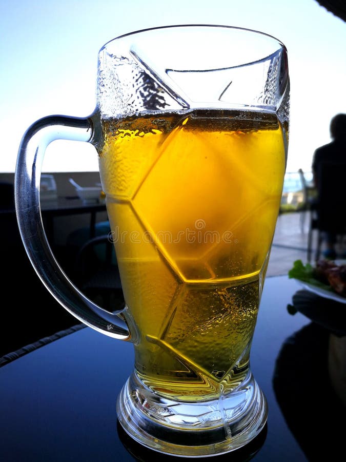 Cold Bear in Wine Glass Close-up Shot Stock Image - Image of liquid ...