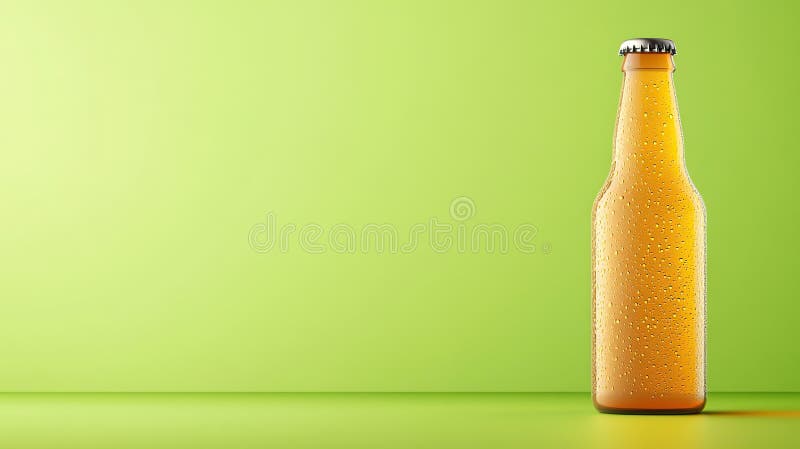 Cold Beer Bottle, Green Background, Condensation, Studio Shot ...