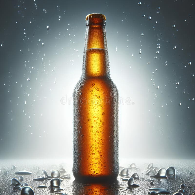 Cold Beer Bottle with Large Drops of Condensation on Them on White ...