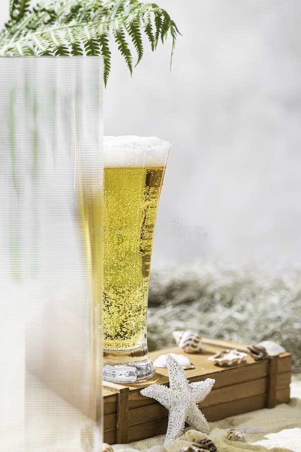 Cold Beer Bottle in the Sand. Beer on the Beach. Sunny Summer Day Stock ...
