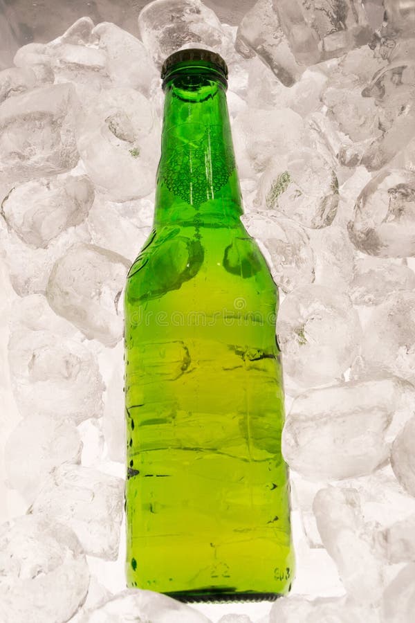 Frozen Bottle Ice Cold Drink Snow Winter Stock Image - Image of crystal ...