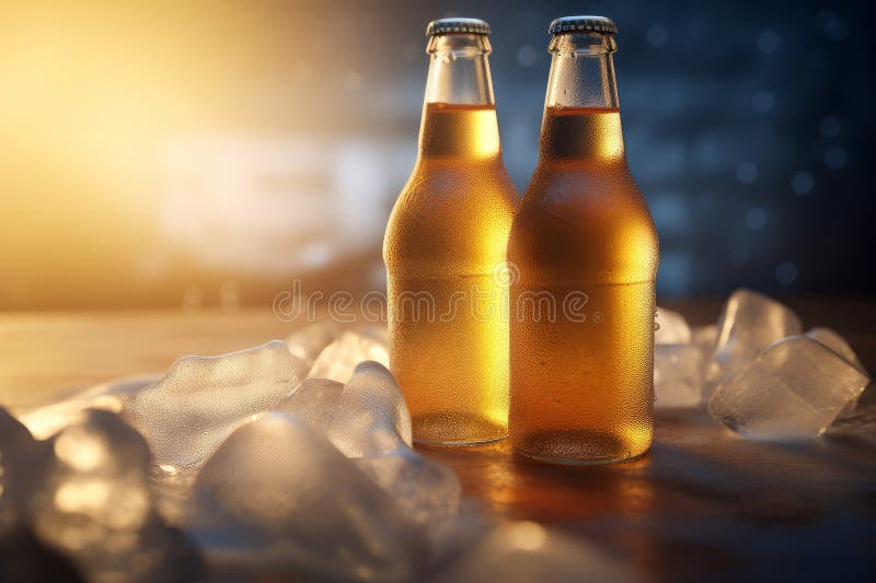 Cold Beer Bottles. Generate Ai Stock Illustration - Illustration of ...