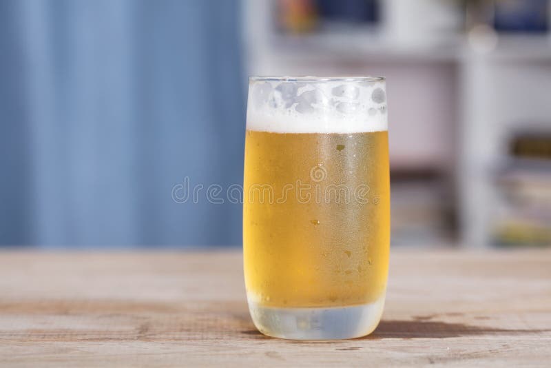 A cold beer close up stock photo. Image of close, blank - 253717520