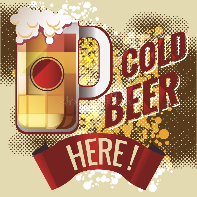 Cold Beer Design. Vector Illustration Decorative Design Stock Vector ...