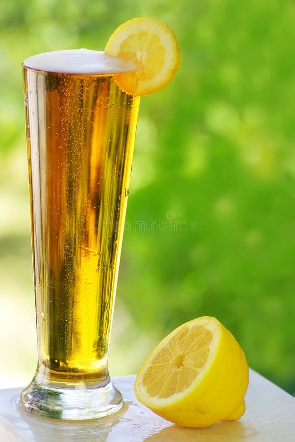 Cold beer, and lemon. stock photo. Image of liquid, leisure - 20277412