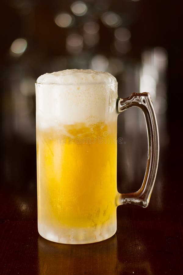Mug with cold beer stock image. Image of brewed, cold - 67067367