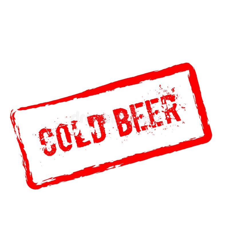 Cold Beer Red Rubber Stamp Isolated on White. Stock Vector ...