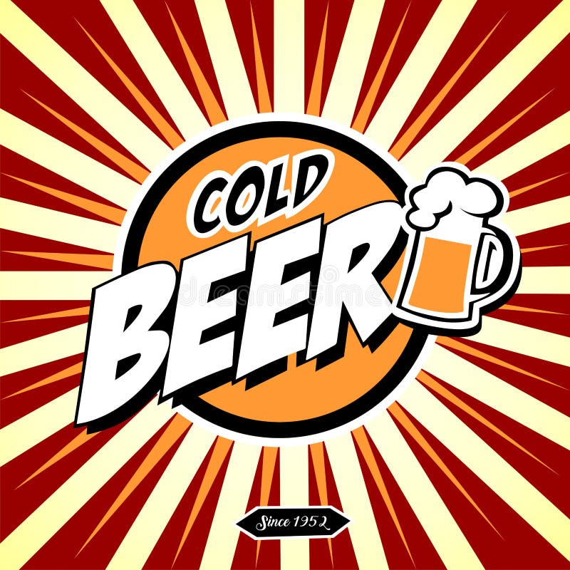 Cold beer sign stock vector. Illustration of beer, symbol - 87072534