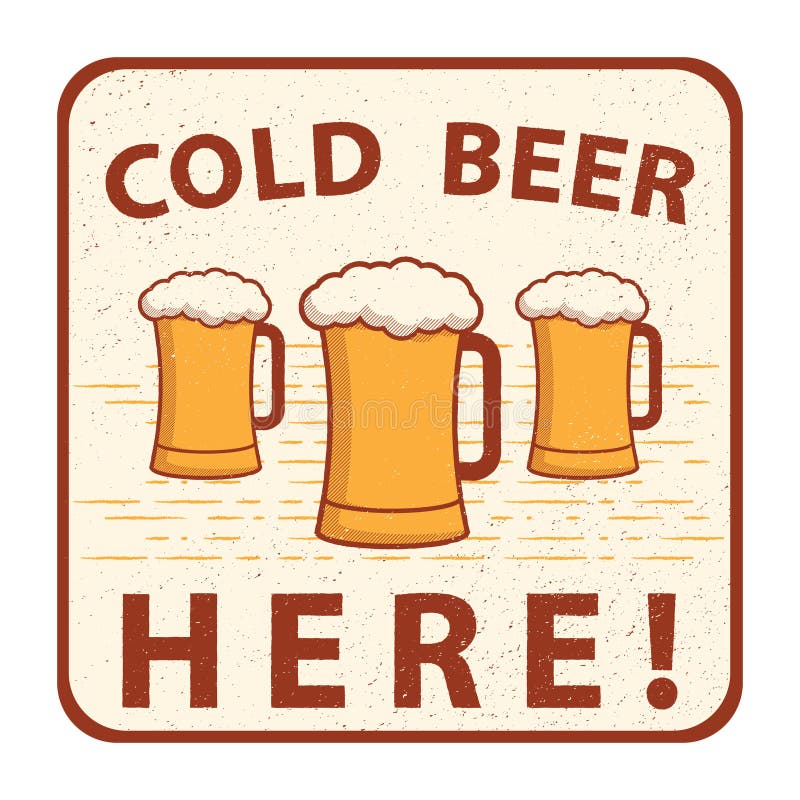 Cold Beer Sign. Vector Illustration Decorative Design Stock Vector ...