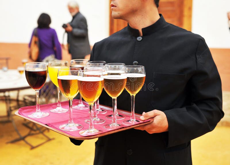 Cold Beer and Soft Drinks, Bartender, Catering Service Editorial Stock ...