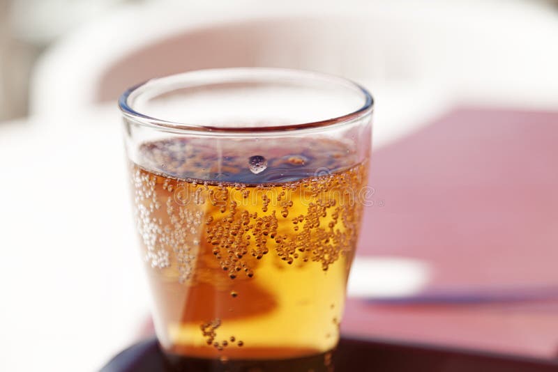 A Cold Beer in the Summer Heat at an Outdoor Restaurant Stock Image ...