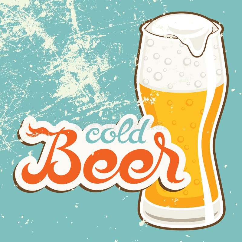 Ice cold beer poster stock vector. Illustration of restaurant - 32122232