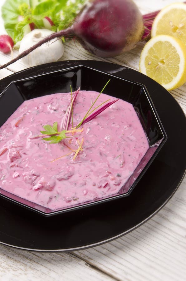 Cold beet soup stock image. Image of dish, cold, cucumber - 25740495