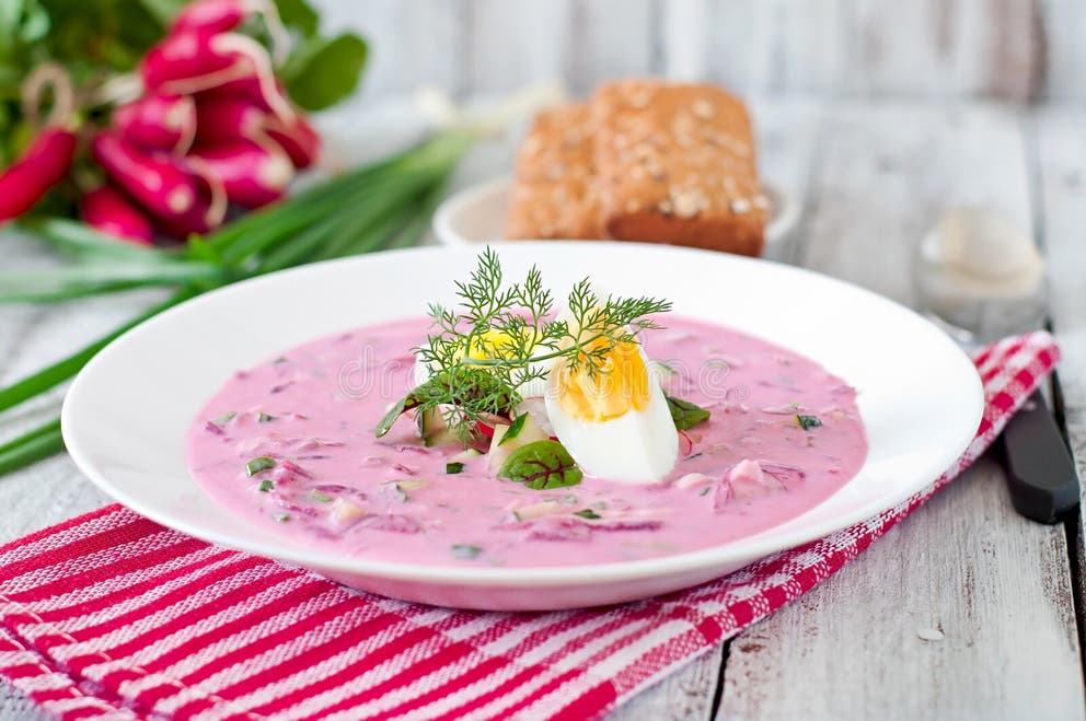 Cold beet soup stock photo. Image of rustic, lenten, beet - 55515942