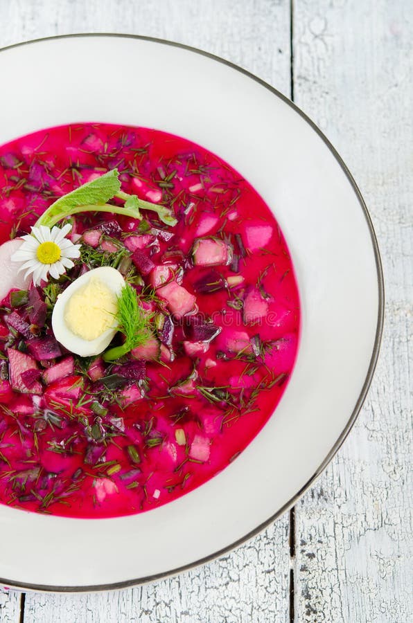 Cold beetroot soup stock photo. Image of beetroot, pink - 42263674