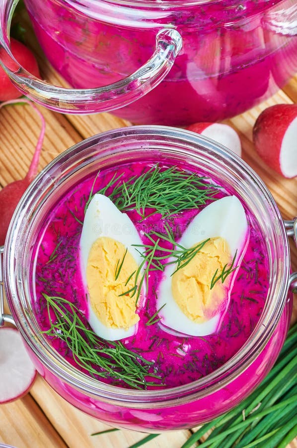 Cold Beetroot Soup with Eggs Stock Image - Image of eggs, healthy: 74157247