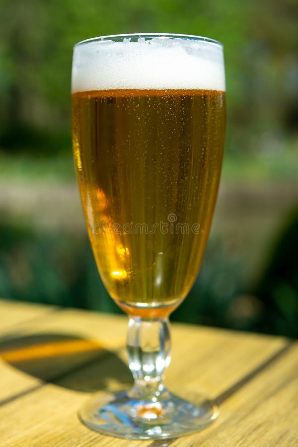 Cold Belgian White Beer Served Outside in Sunny Day Stock Photo - Image ...