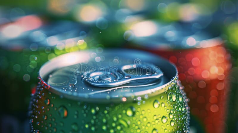 The Cold Beverage Cans.AI Generated Image Stock Photo - Image of green ...