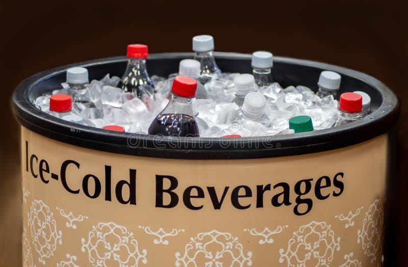 Refreshing Cold Beverages on Ice Stock Image - Image of plastic ...
