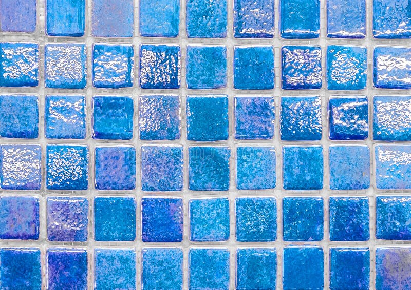 Cold Blue Abstract Square Ceramic Tile Texture, Mosaic Background Stock ...