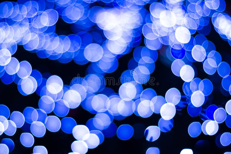 Cold Blue Backround Bokeh of Lights on Christmas Tree Stock Image ...
