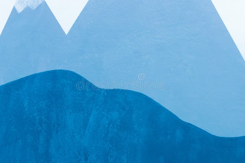Cold Blue Cool Shade Tint Abstract View Wall Design Rock Mountain ...