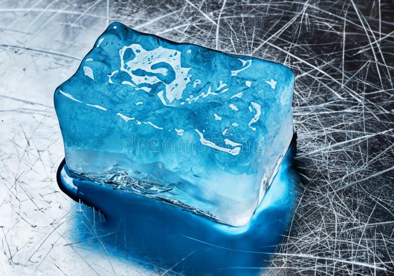 Clear frozen block of ice stock illustration. Illustration of ...