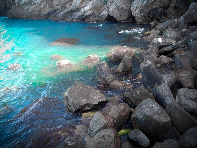 Cold Blue Deep Lake among the Rocks Stock Image - Image of geology ...