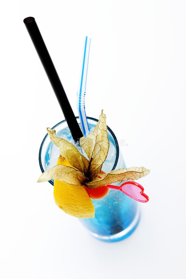 Cold blue drink stock photo. Image of fruit, glass, summer - 26446462
