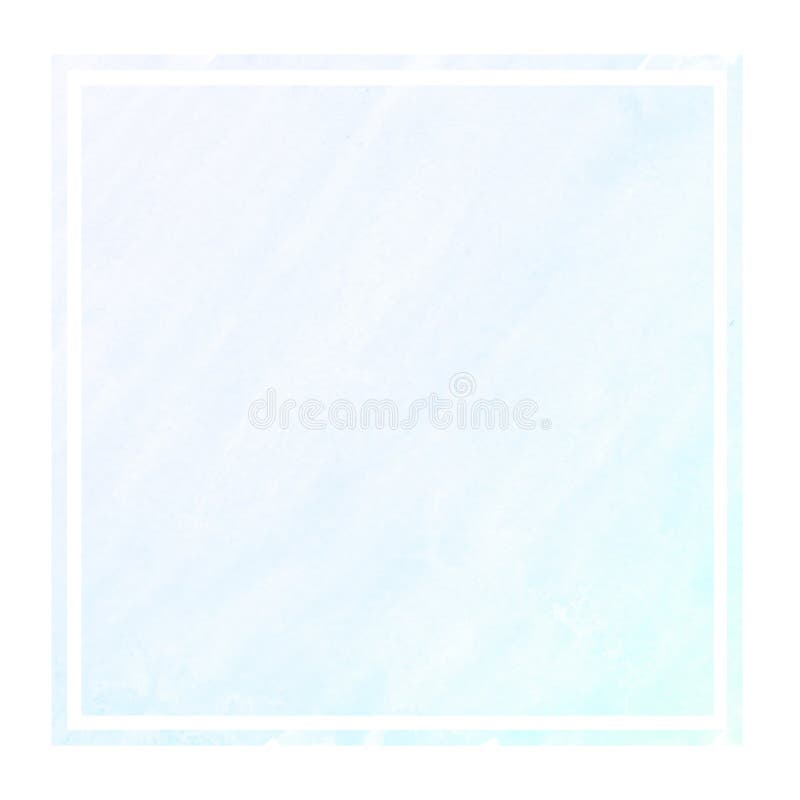 Cold Blue Hand Drawn Watercolor Rectangular Frame Background Texture ...