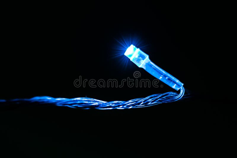 Cold Blue Led Light Bulb Dark Background Stock Photo - Image of blue ...