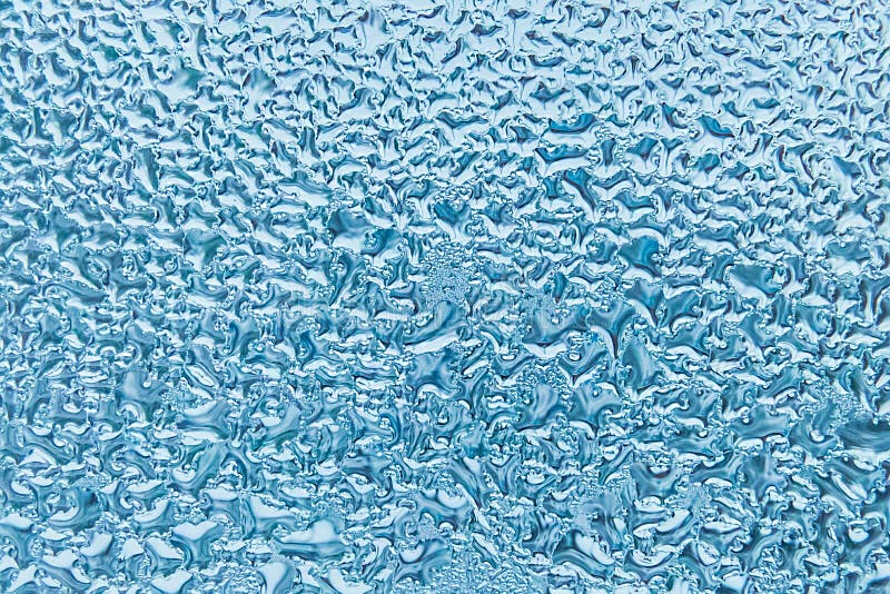 Cold Blue Water Drops on Glass Window Texture, Winter Background Stock ...