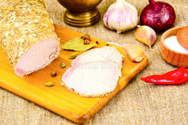 Cold Boiled Pork with Spice Stock Image - Image of green, healthy: 65802979