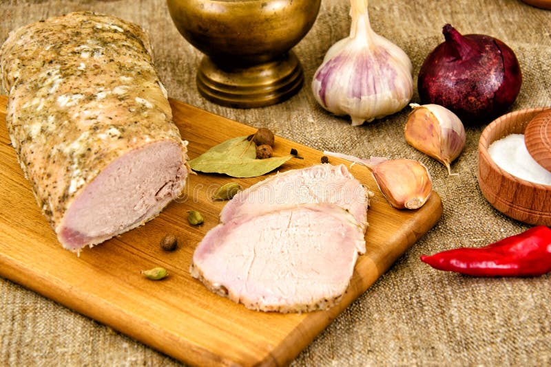 Cold Boiled Pork with Spice Stock Image - Image of closeup, ingredient ...