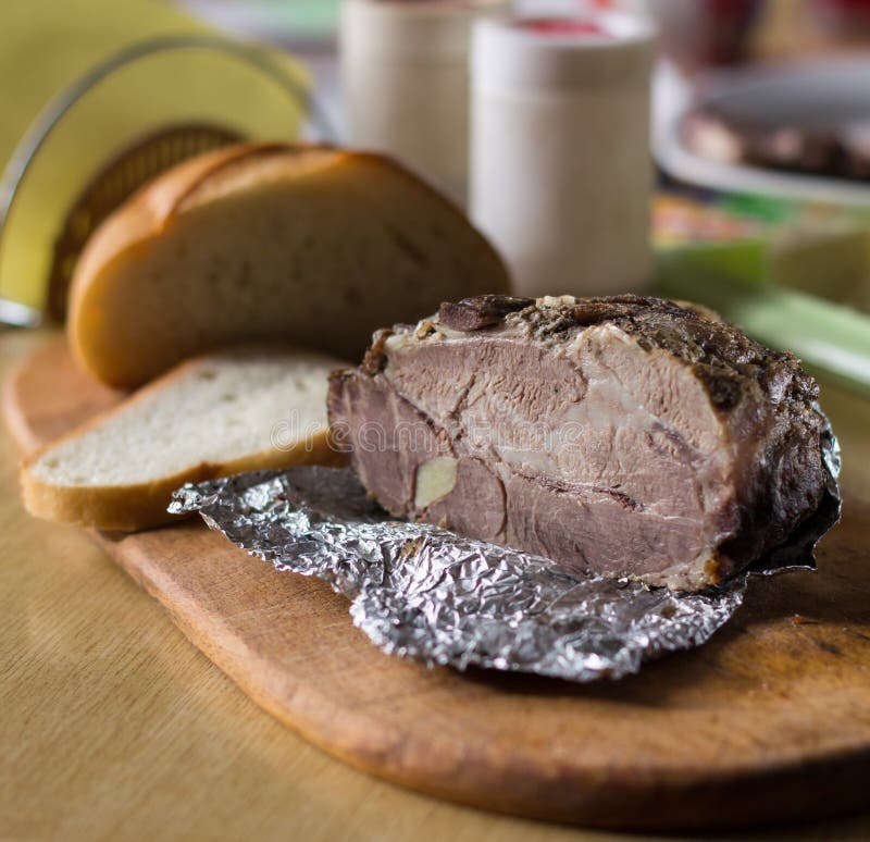 Cold boiled pork stock photo. Image of meat, roast, cuisine - 37283284