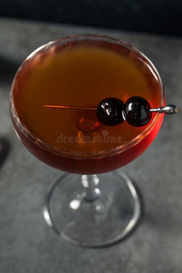 Cold Boozy Brooklyn Manhattan Cocktail Stock Image - Image of cold ...