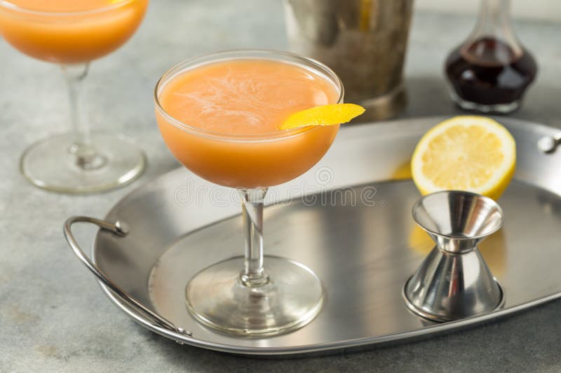Cold Boozy Japanese Cocktail with Lemon Stock Image - Image of ...