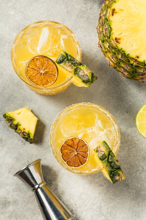 Cold Boozy Pineapple Margarita Stock Image - Image of salt, drink ...