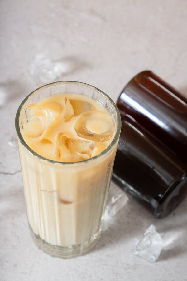 Cold Brew Coffee with Milk and Cold Brew Coffee in Bottles with Ice ...