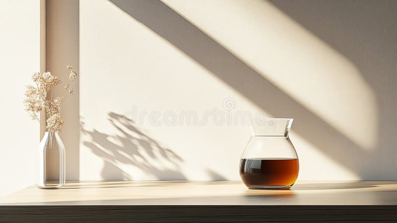 Cold Brew Coffee with a Minimalistic Design, Glass on Table. Stock ...
