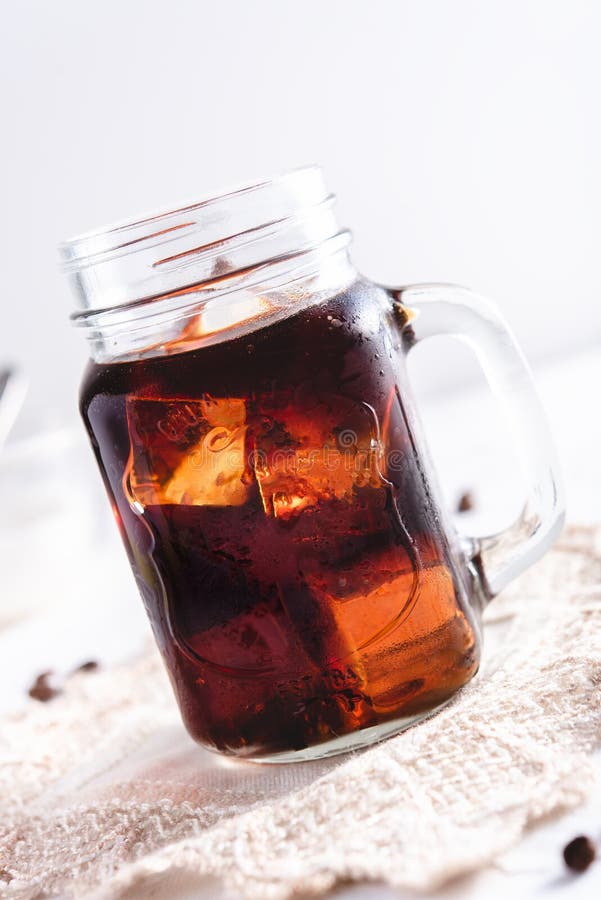 Cold Brewed Coffee on White Background Stock Image - Image of frost ...