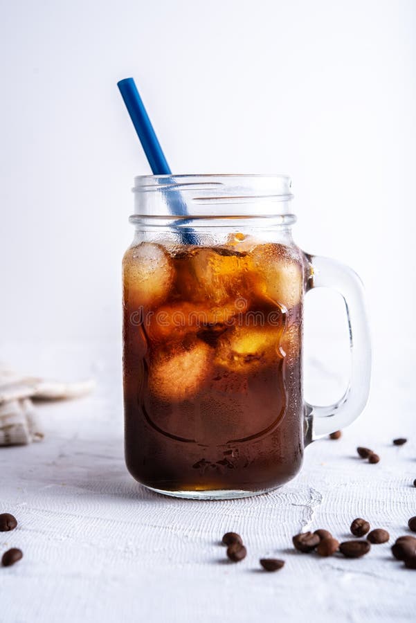 Cold Brewed Coffee on White Background Stock Image - Image of frost ...