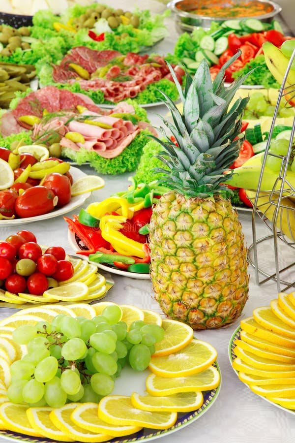 Holiday cold buffet. stock image. Image of leaf, catering - 34056763