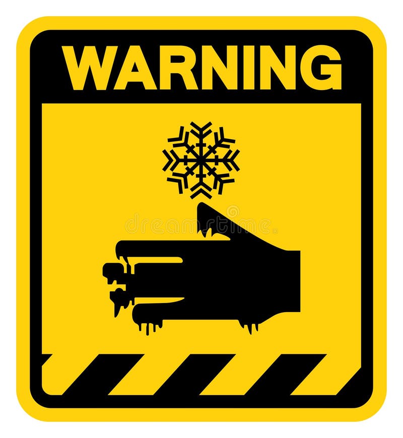 Cold Burns Hazard Warning Sign, Vector Illustration, Isolate on White ...