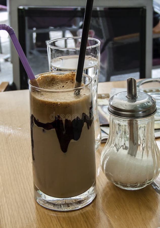 Cold cafe in a glass stock photo. Image of coffee, beverage - 97982796