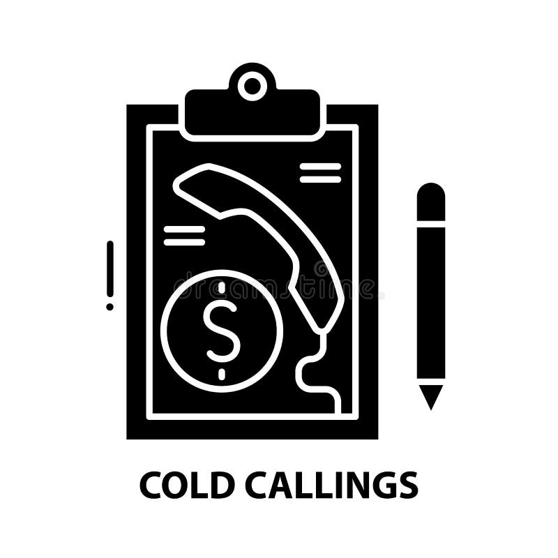 Cold Callings Icon, Black Vector Sign with Editable Strokes, Concept ...