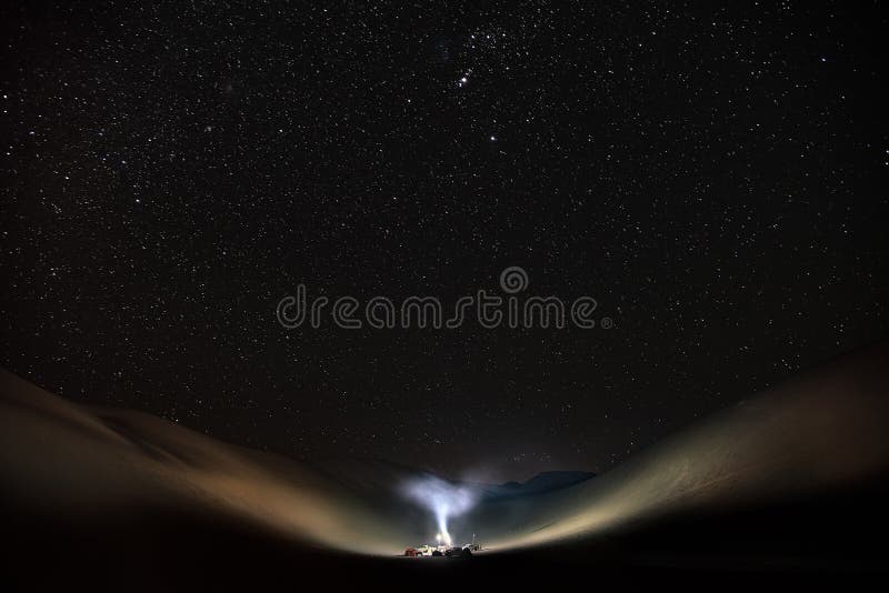 A Cold Camping Night in Lut Desert Stock Image - Image of colorful ...