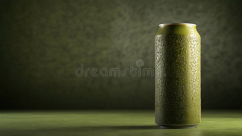 Cold Can, Condensation, Green Background, Studio Shot, Beverage Ad ...