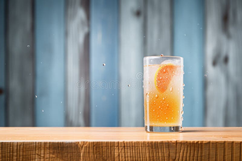 A Cold Can of Soda with Condensation on Wood Stock Photo - Image of ...